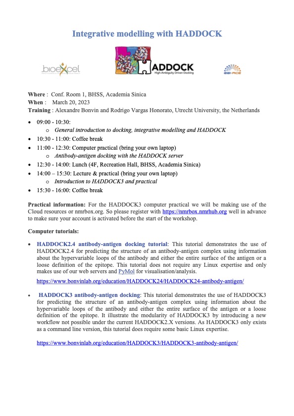 HADDOCK workshop at ISGC2023 – Bonvin Lab